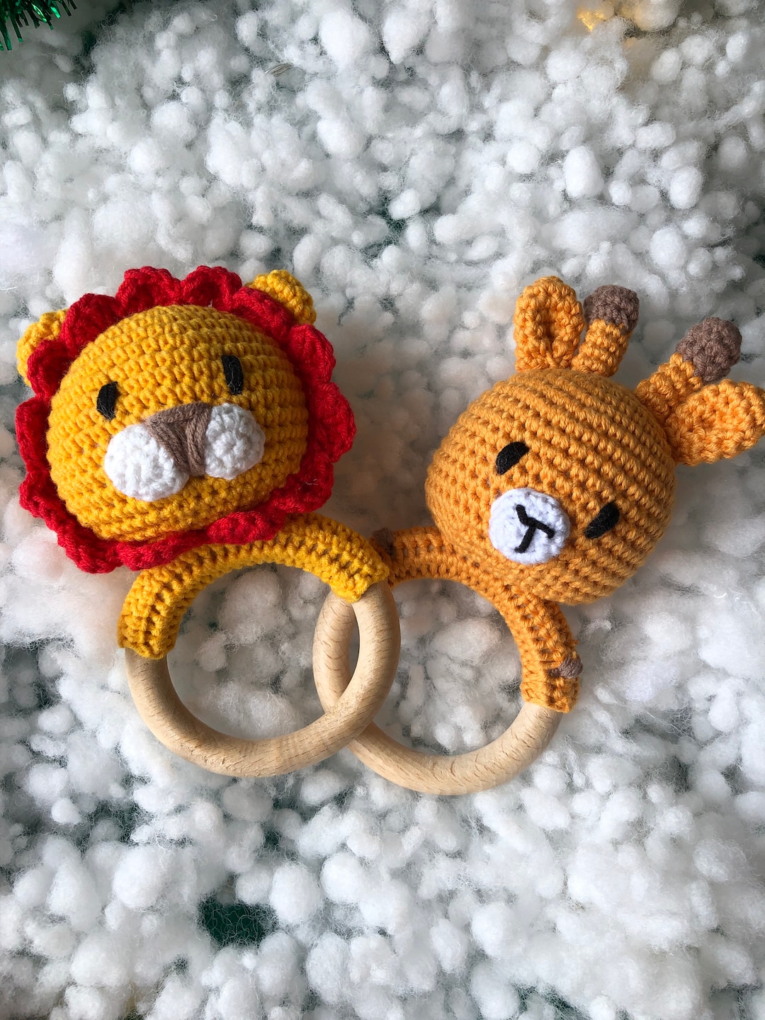 Amigurumi Crochet Rattle / Animal Rattle for Baby / Teething Ring ...