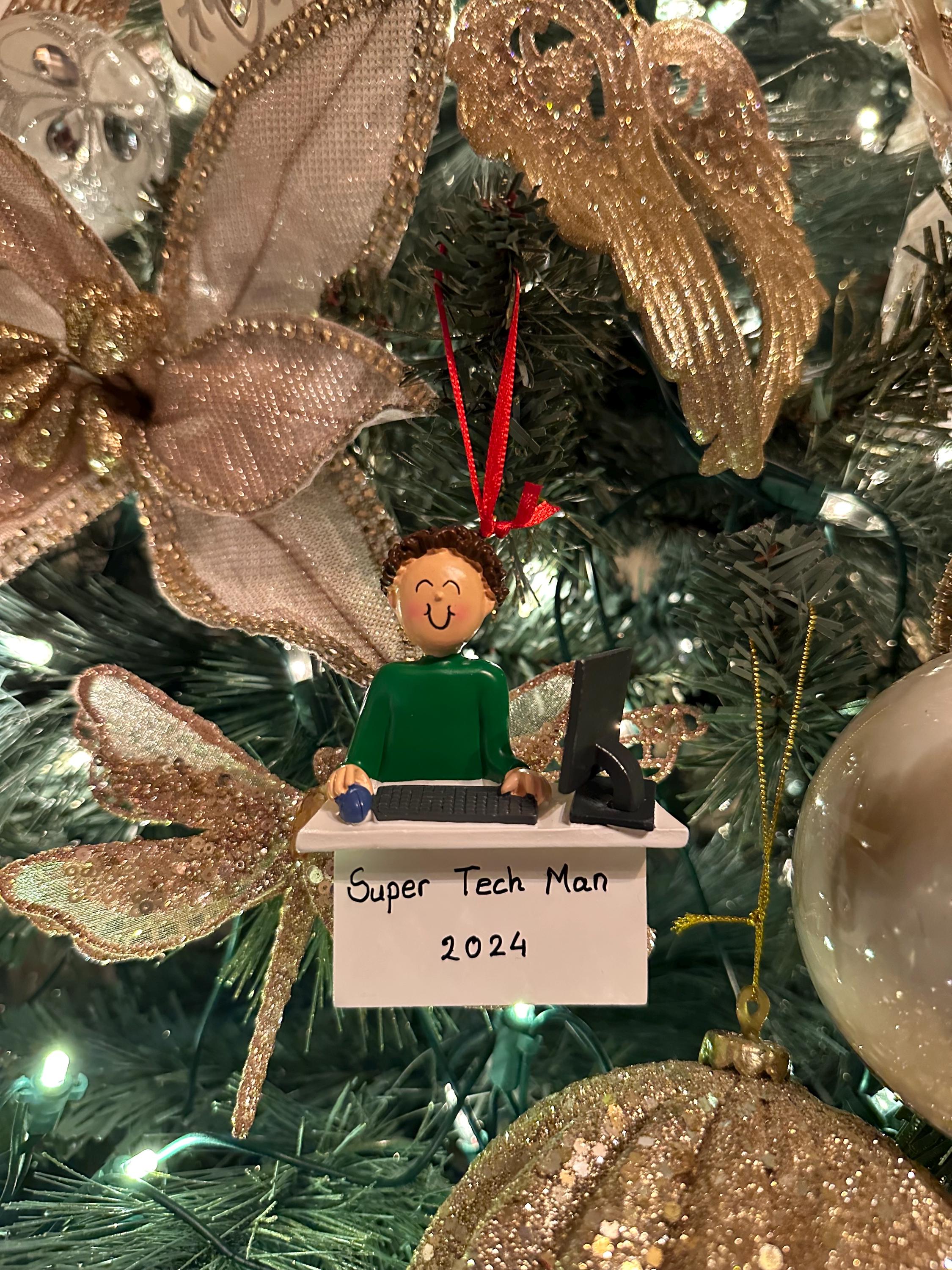 Personalized Male Computer User Ornament - Tech Lover Gift / Male ...