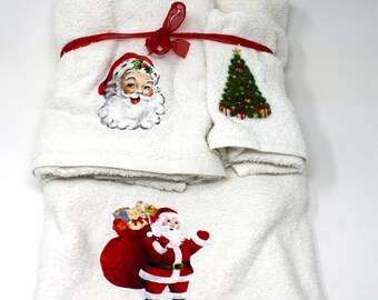 Christmas Bath Towel Set - Etsy