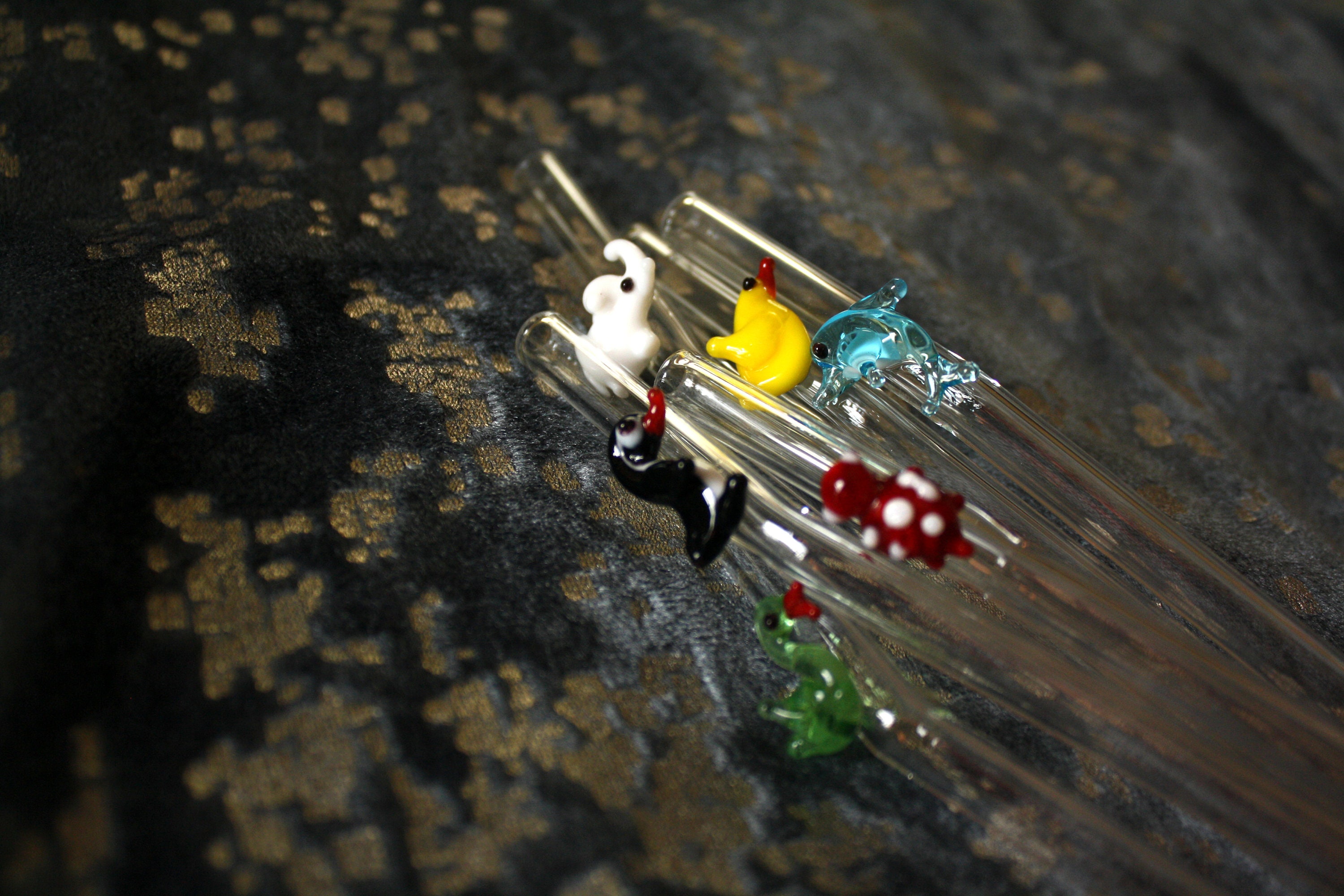 Glass Straw With Handmade Bird Figurine Reusable Straw Cute Animal ...