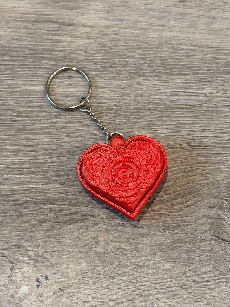 3D Printed Rose Heart Clicker Keychain: Fidget Toy - Etsy