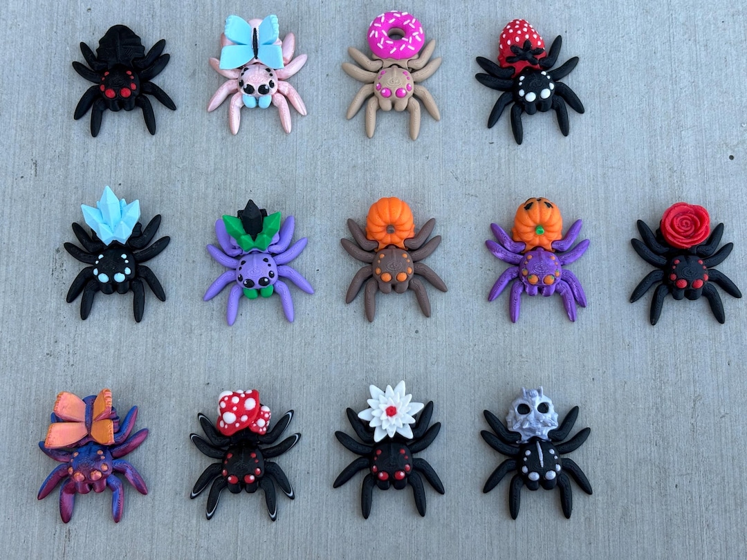 3D Printed Spider | Tiny Spider | Cute 3D Spider | Donut Spider | 3D Printed Halloween | Themed ...