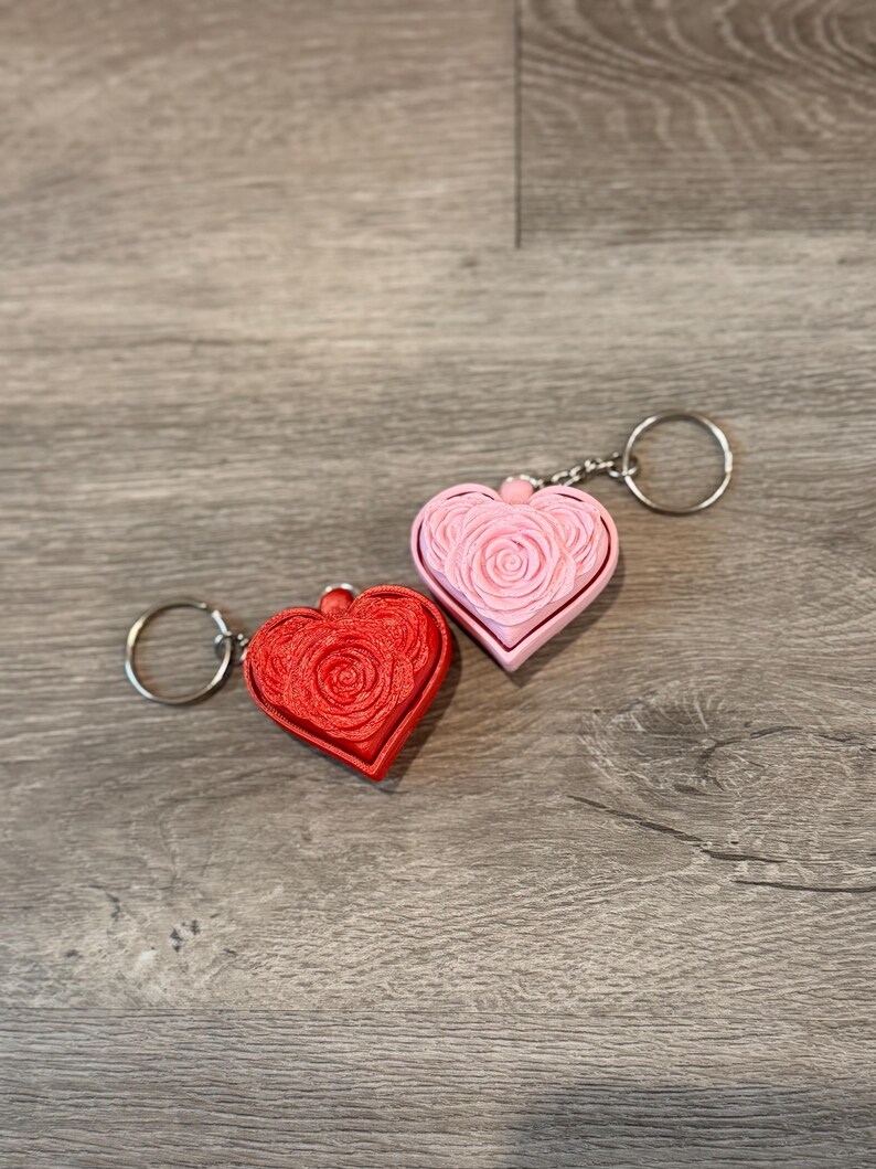 3D Printed Rose Heart Clicker Keychain: Fidget Toy - Etsy
