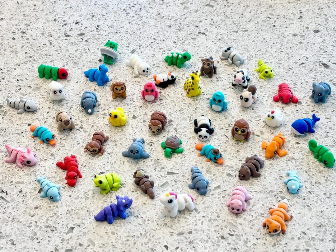 3D Printed Mini Animals: Articulated PLA Fidget Toys - Etsy