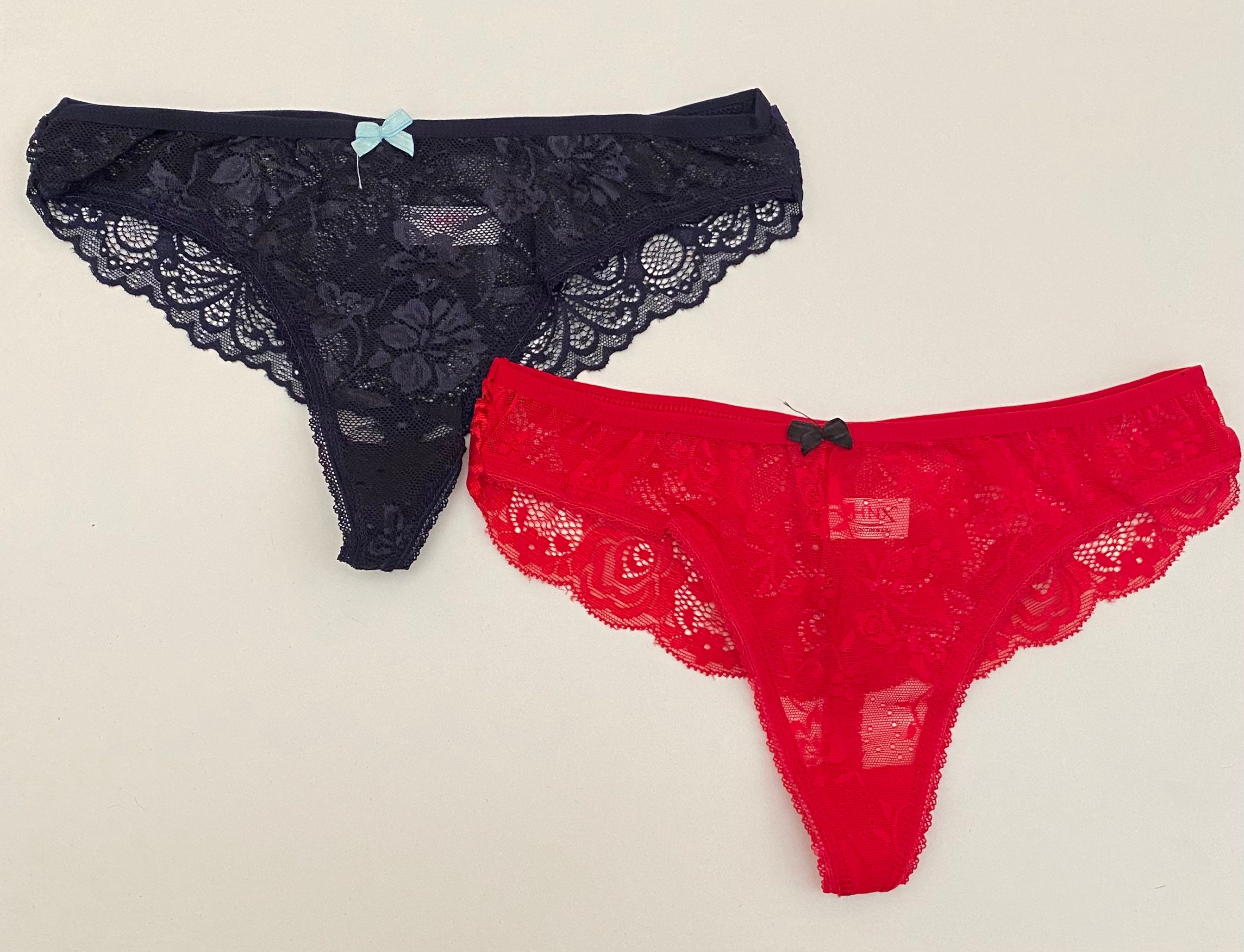 Set Of 2 Red Lace Lingerie Panties Knicker Etsy