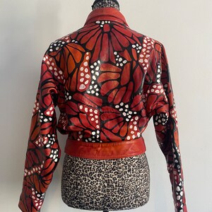 Monarch Butterfly Hand Painted Reworked Vintage Leather Jacket - Etsy