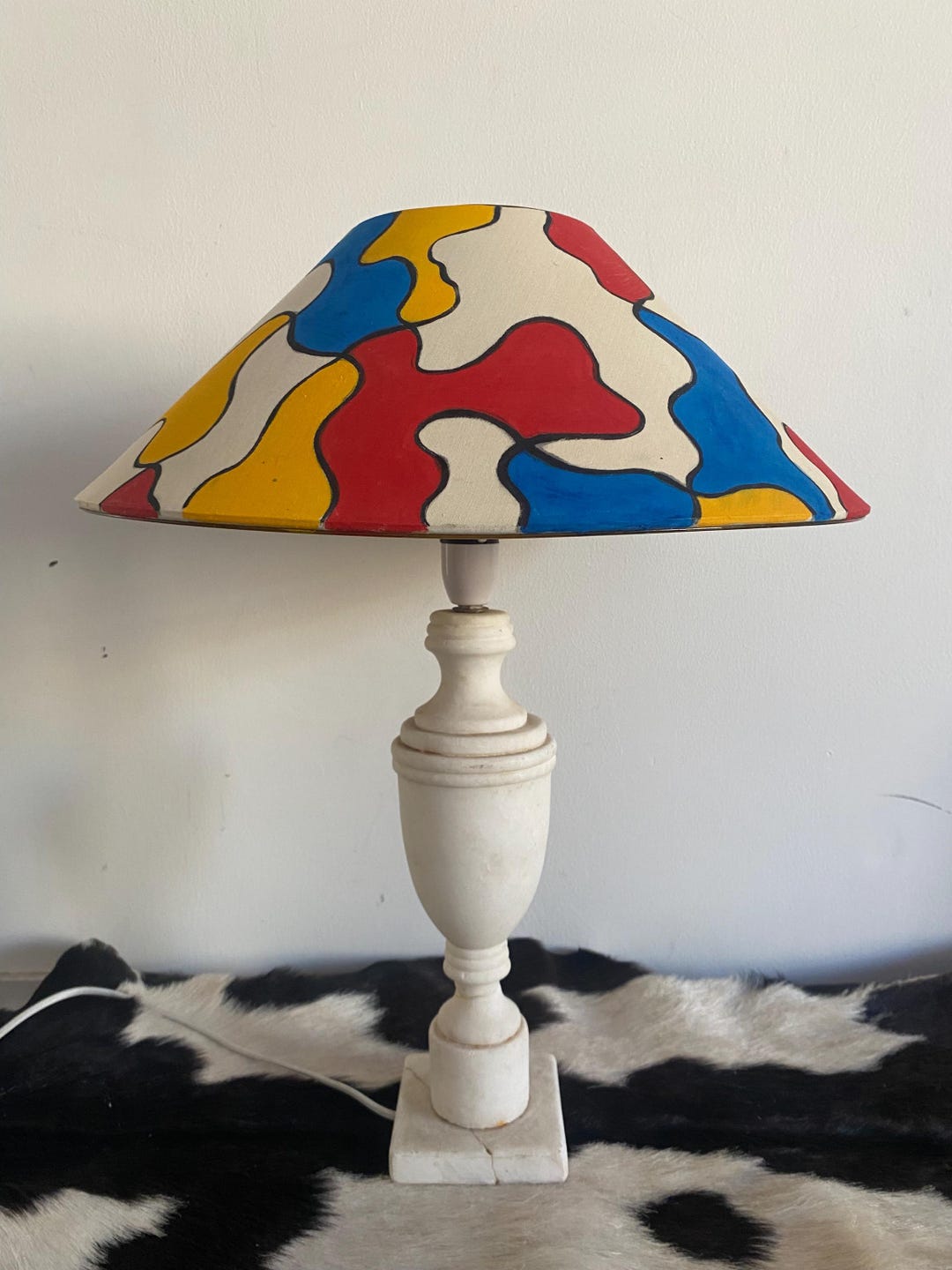 Primary Colours Hand Painted Vintage Lampshade - Etsy