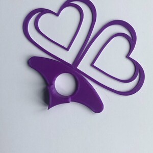 Set of Two Purple Bookmark Hearts and a Book Holder for Book Lovers - Etsy