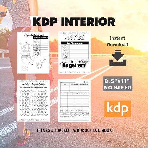 Workout Log Book KDP Interior Template Fitness Tracker | Etsy