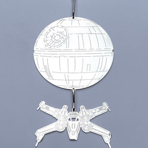 Death Star X Fighter Sun Catcher Wind Spinner Garden Decor Indoor ...