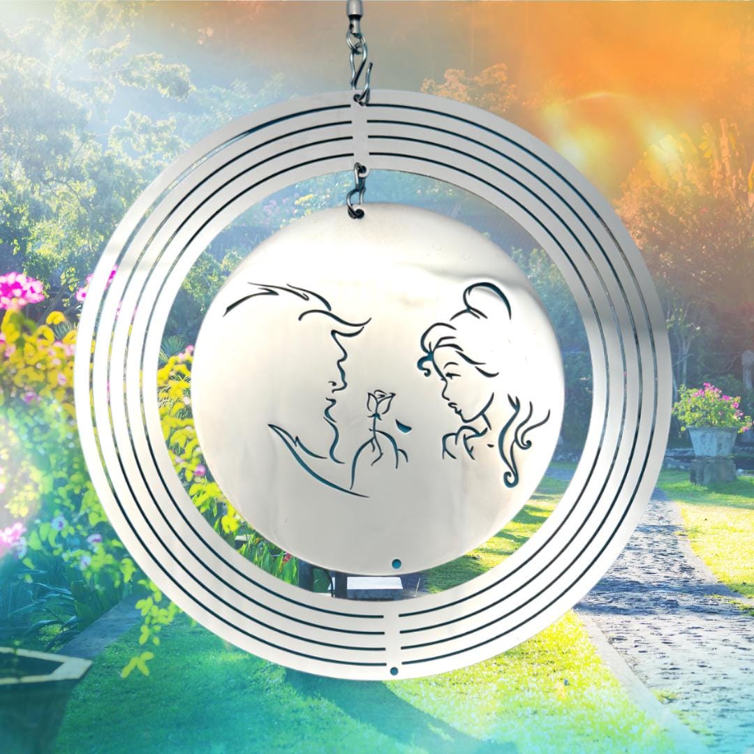 Beauty and the Beast Sun Catcher Wind Spinner Garden Decor Home Decor ...