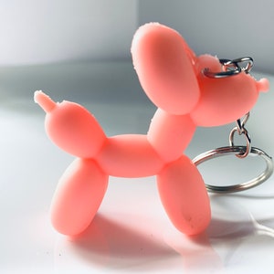 Balloon Dog Plastic Keyring Baby Pink With Gift Bag - Etsy UK