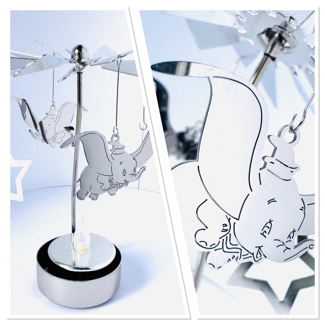 Dumbo the Flying Elephant Circus Carousel Tea-light Candle Spinner ...