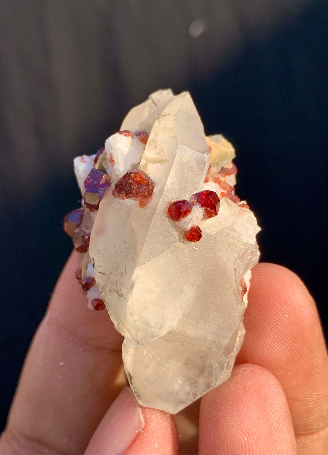 140.0 Carat Amazing Combined Piece Garnet on Quartz & Black Tourmaline ...