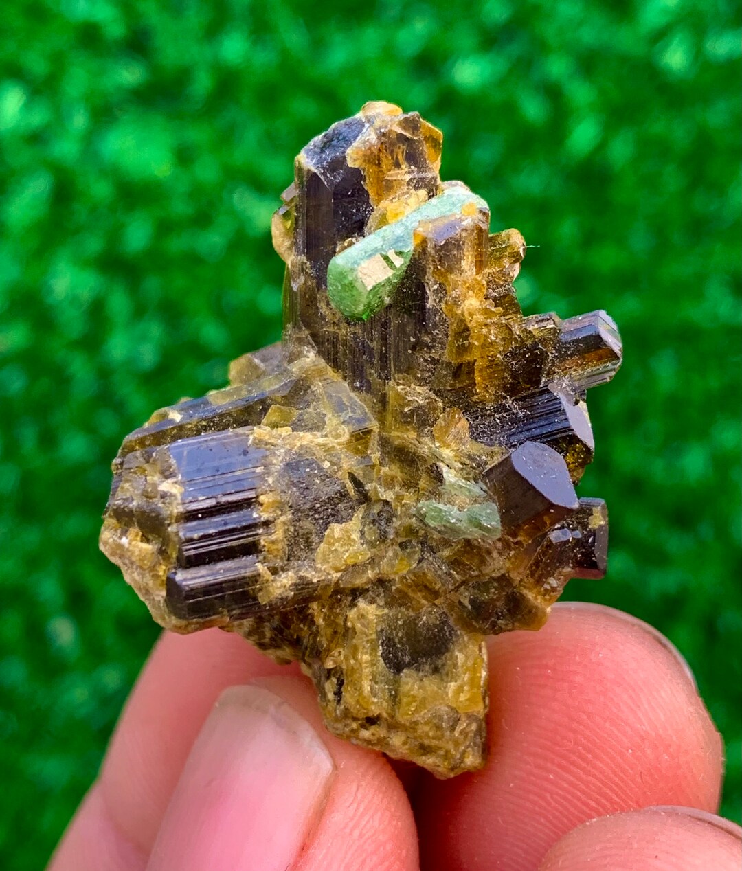 65.0 Carats Extremely Rare Yellow Epidote Crystals Cluster Bunch ...