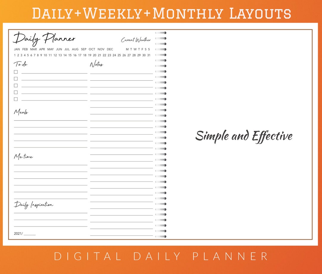 Digital Planner- Digital Daily, Weekly & Monthly Page Layouts for ...
