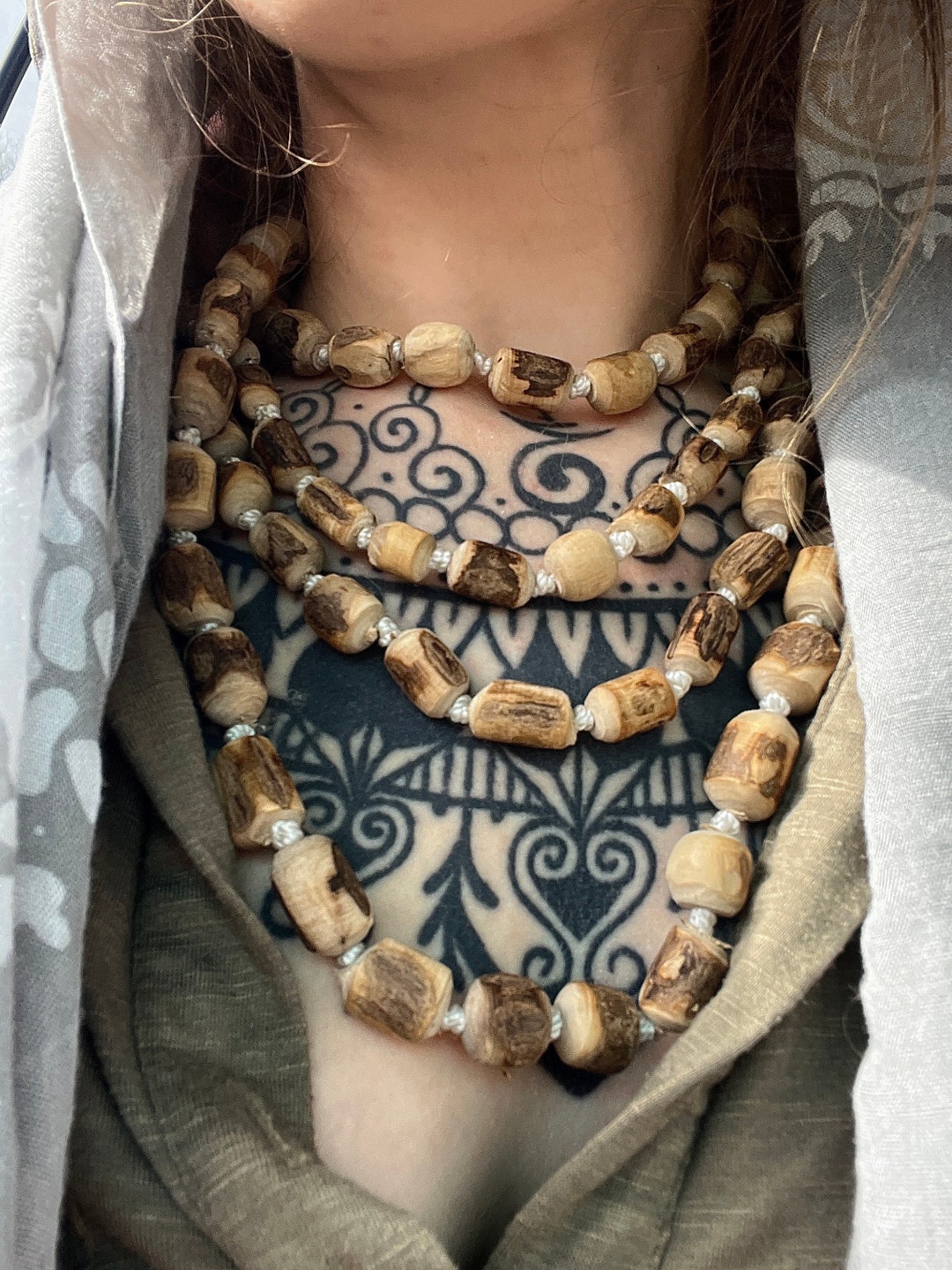 XL 108 Tulsi Mala Necklace (raw Cut) - Etsy
