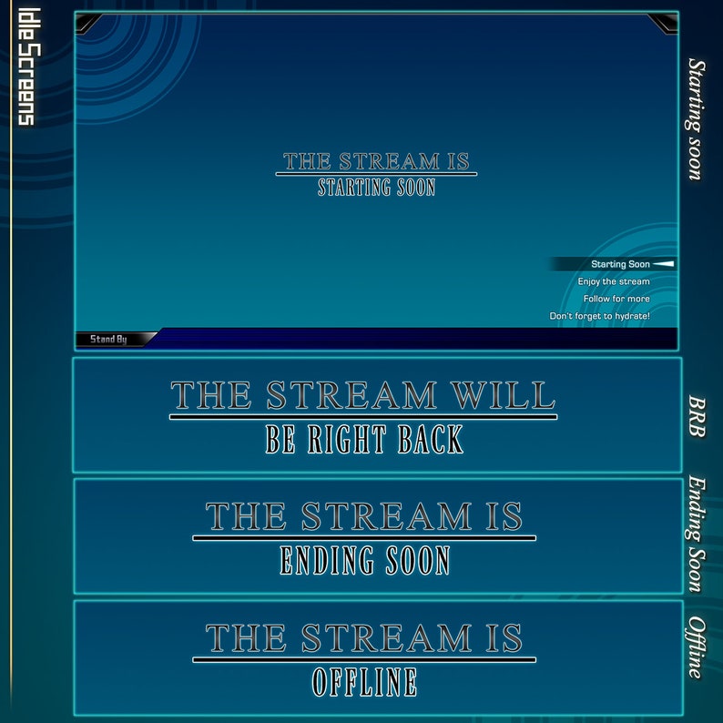 Crisis Core | Final Fantasy Menu Themed Static Twitch Stream Package ...
