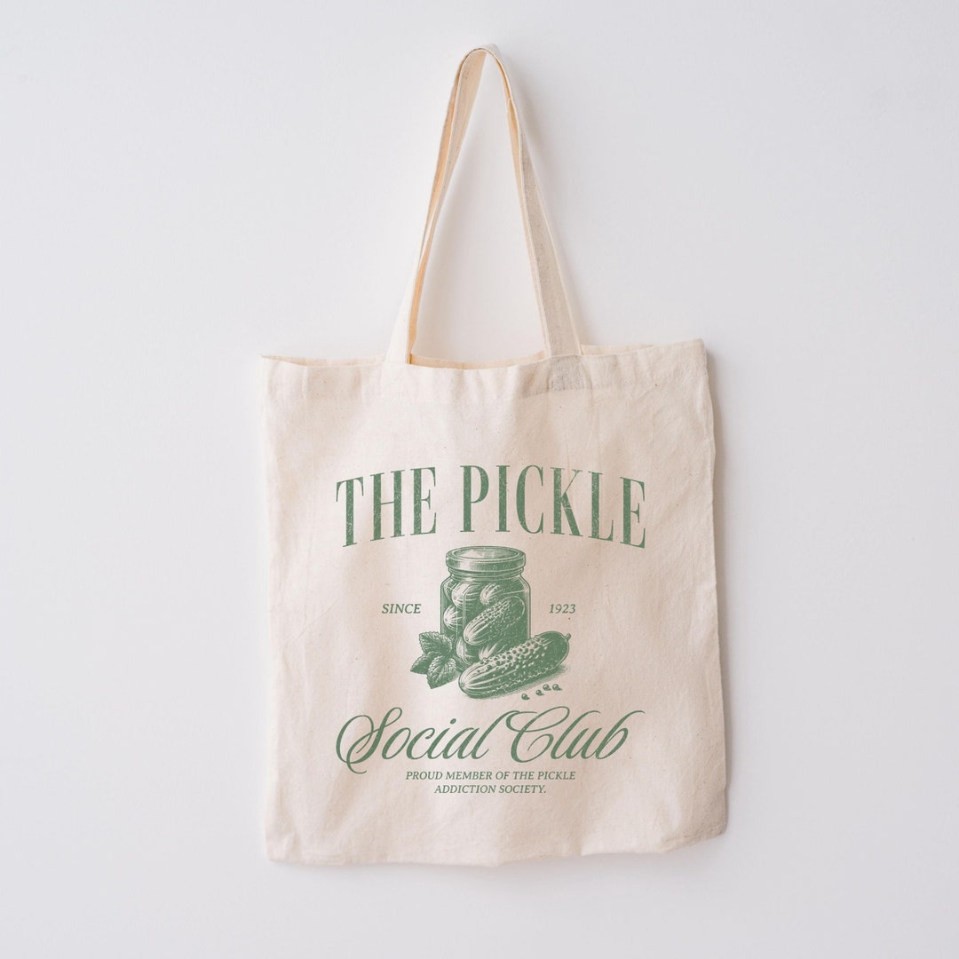Pickle Lover Canvas Tote Bag, Pickles Lover Gift, Funny Pickle Bag ...