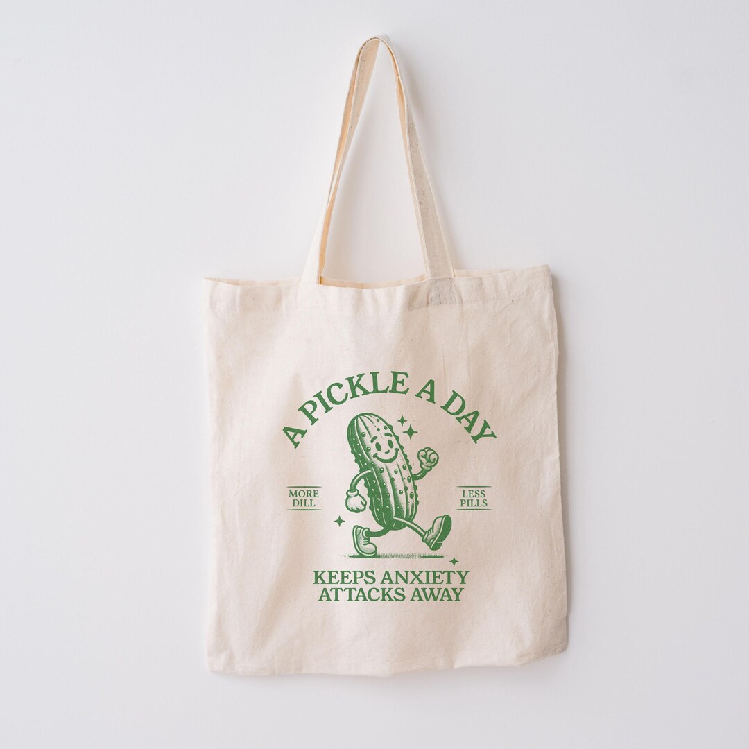 Pickle Lover Canvas Tote Bag, Pickles Lover Gift, Funny Pickle Bag ...