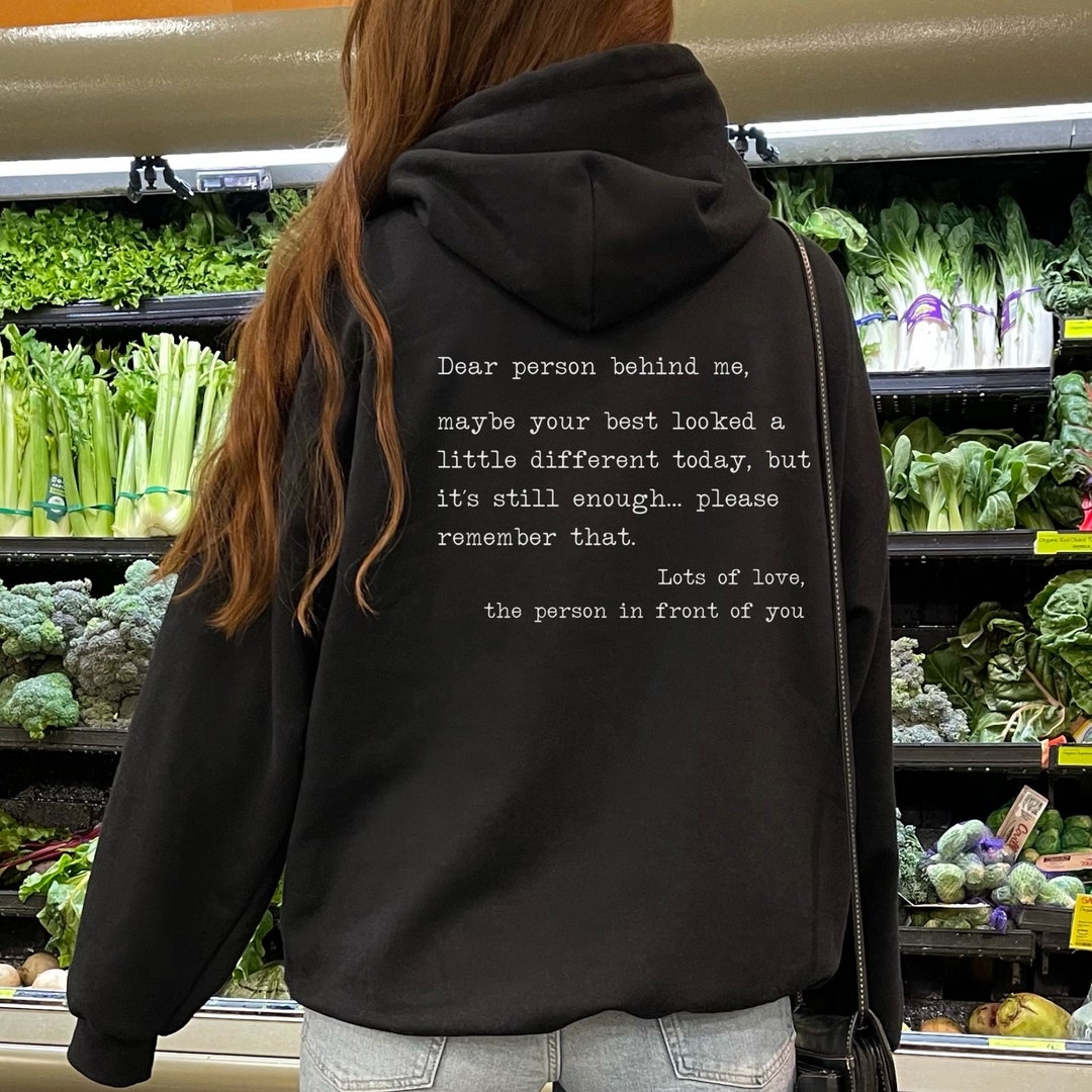 Person Behind Me Hoodie, Message on Back Sweatshirt, Aesthetic Sweater ...
