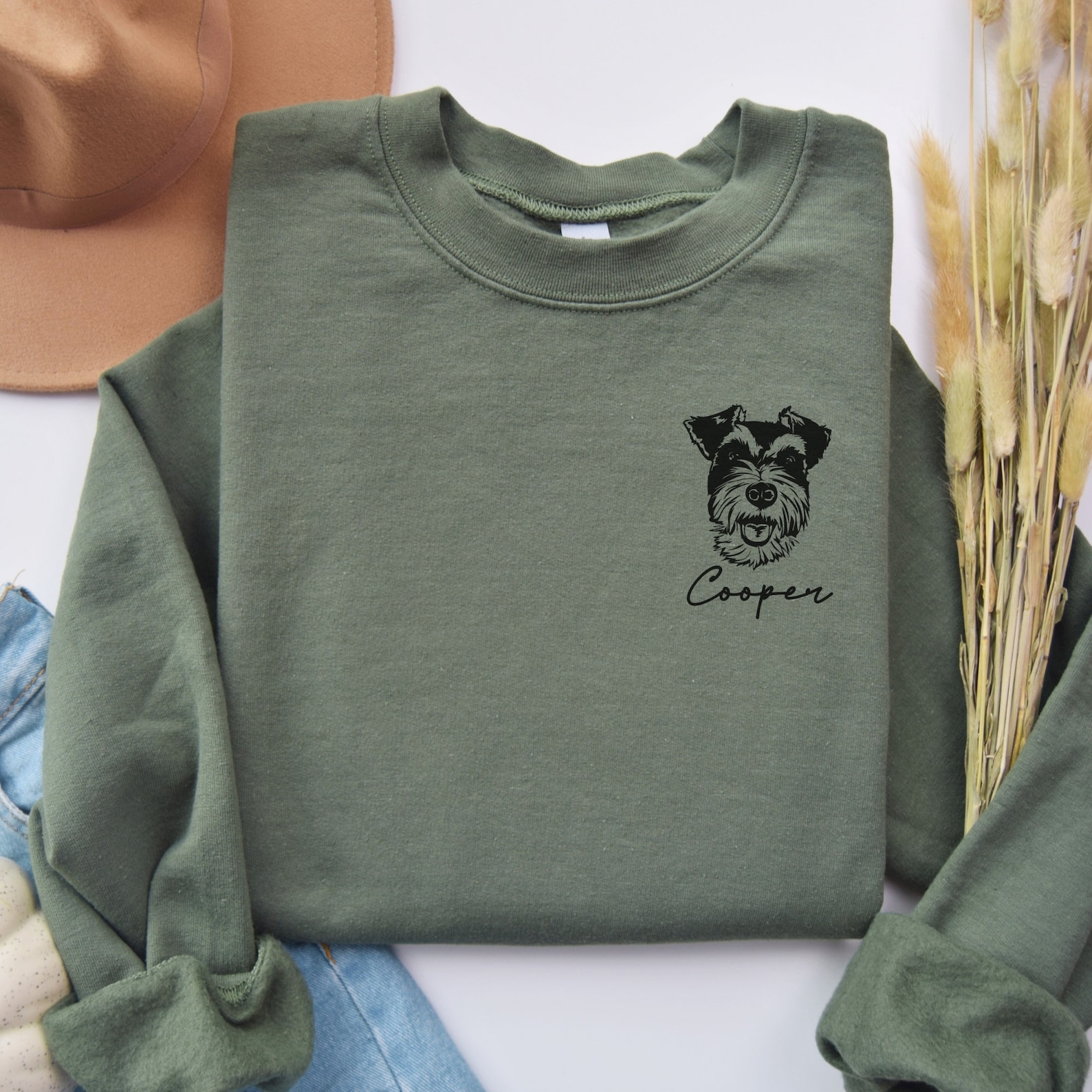 Personalized Schnauzer Mom Sweatshirt With Dog Name, Custom Schnauzer ...