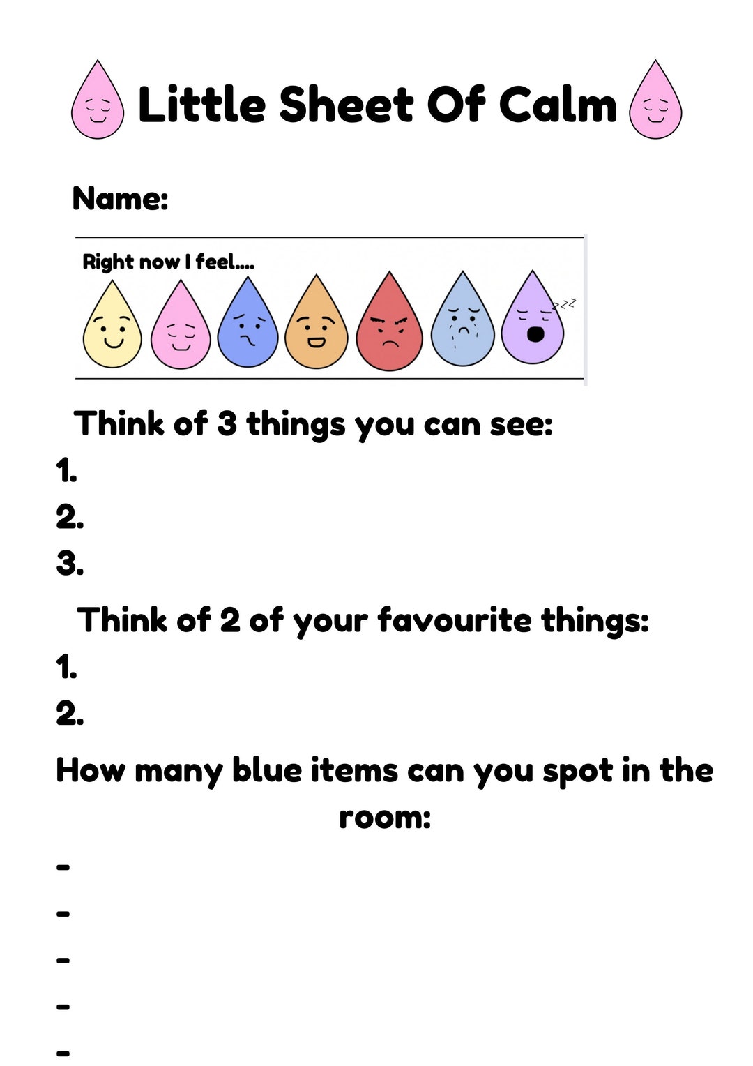 Little Sheet of Calm, Classroom Poster, Classroom Resource, Digital ...