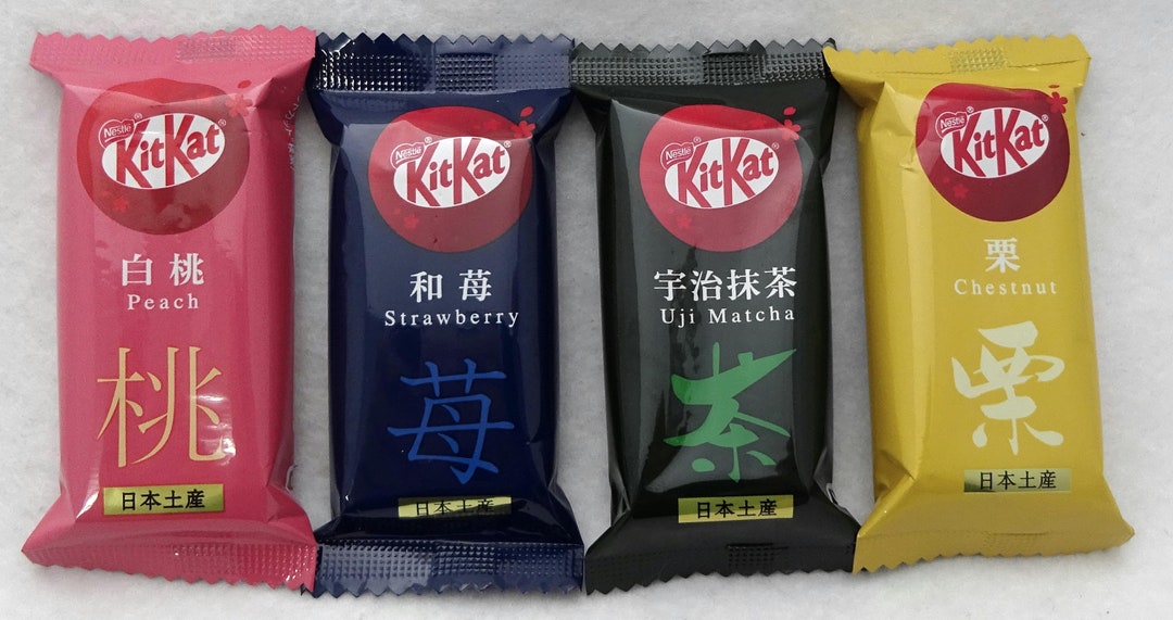 Kit Kat Japan Souvenir Kinds green Tea, Chestnut, Peach, Strawberry ...