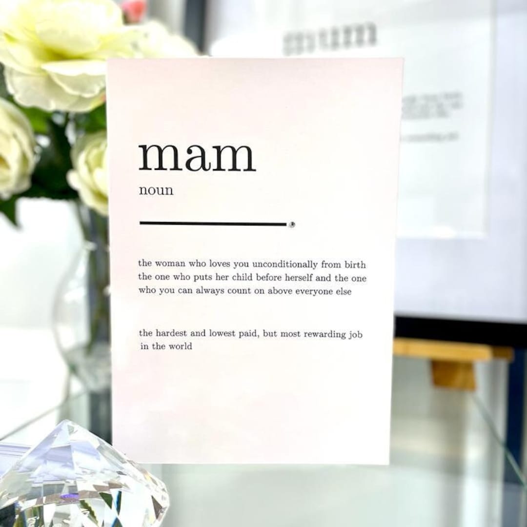 Mam Carte de fête des mères, Carte de style dictionnaire, Dictionnaire ...
