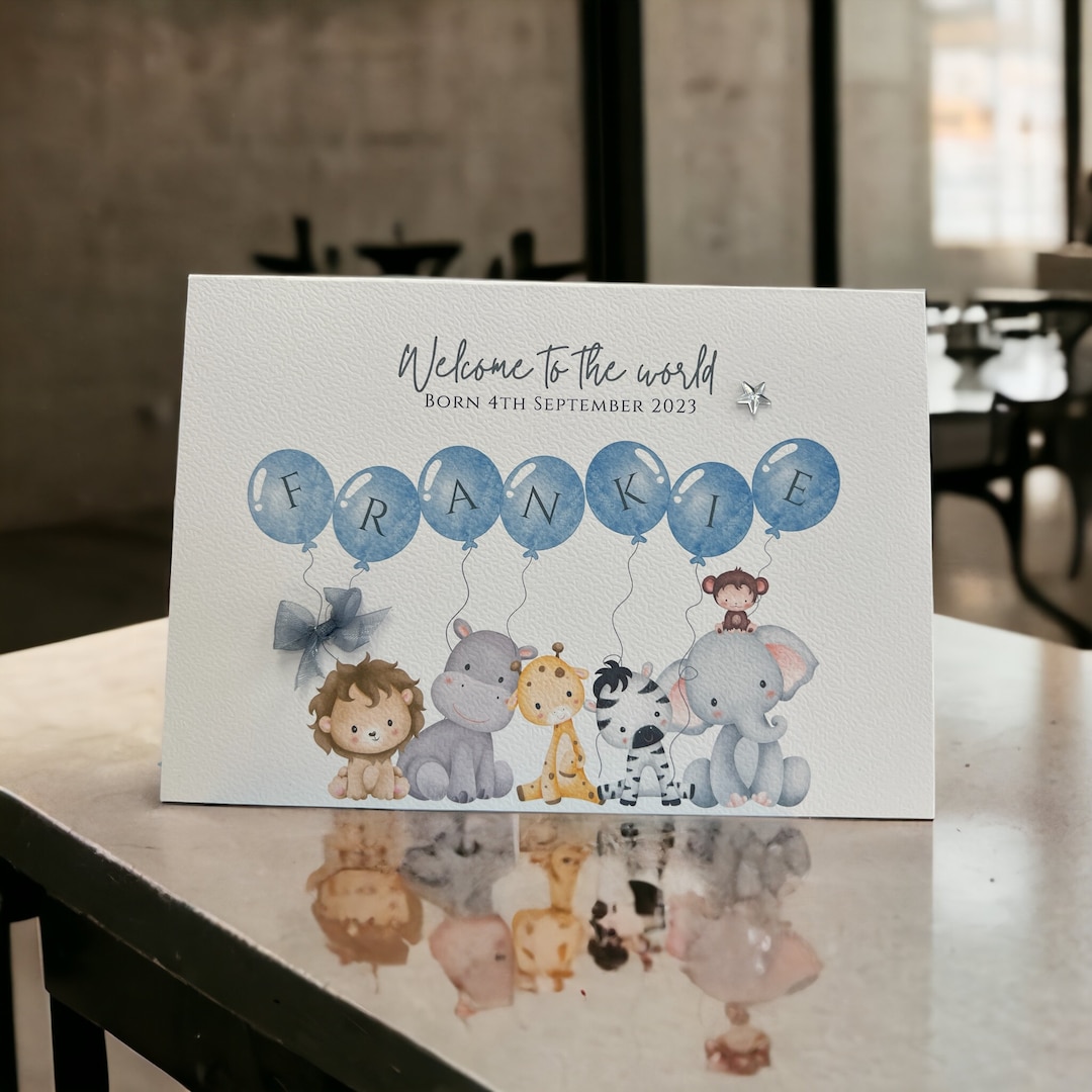Personalised New Baby Card, New Baby Boy Card, New Parents Card, New ...