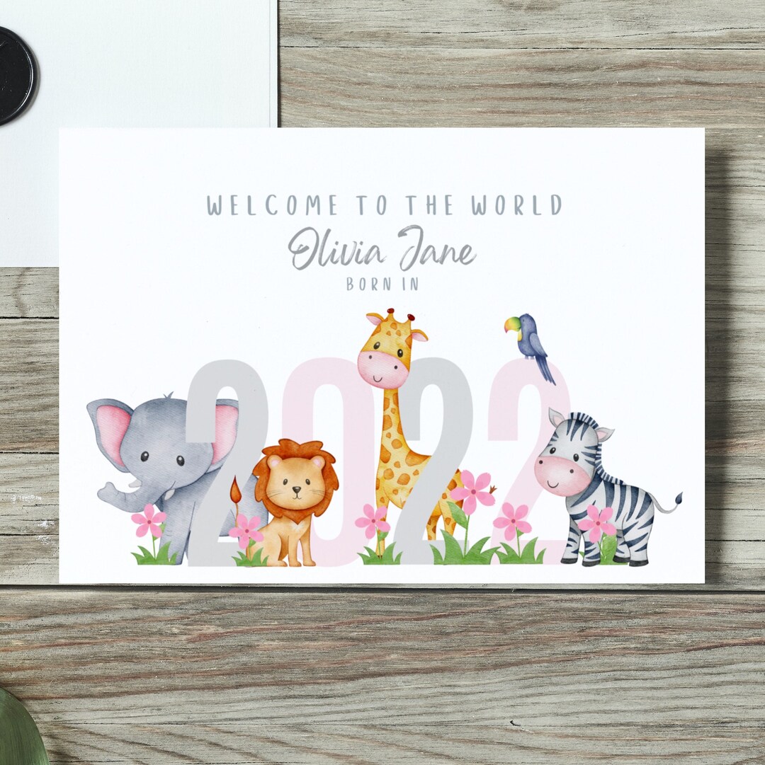 2025 Personalised New Baby Card, Baby Girl Card, New Parents Card ...
