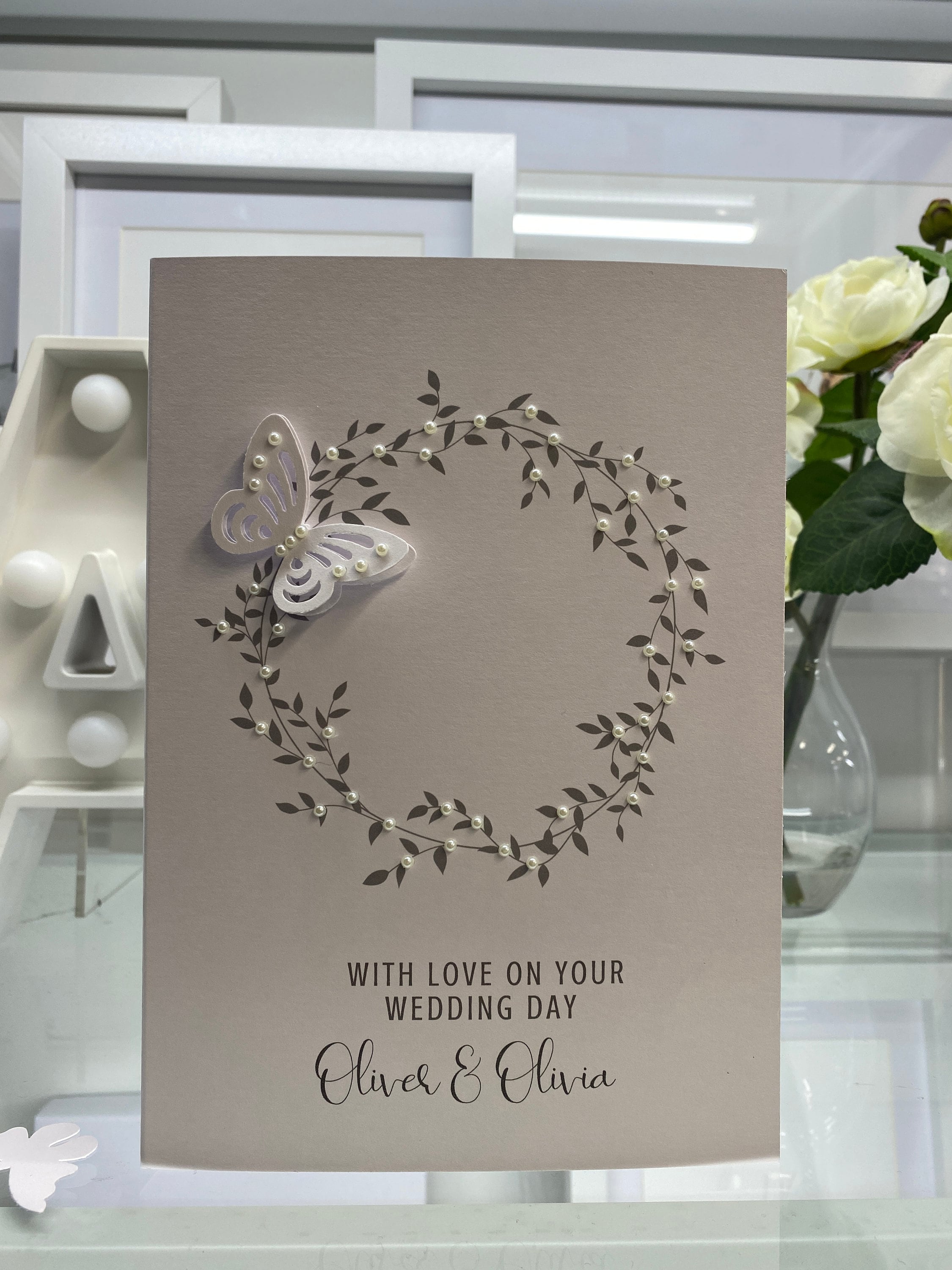Personalised 3D Butterfly Wedding Card, Wedding Congratulations Card ...