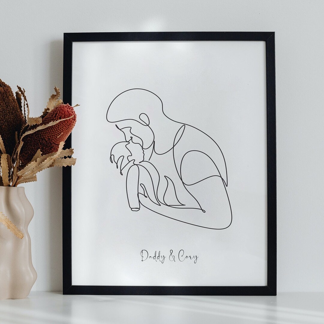 Personalised New Daddy Gift, Daddy & Baby Print, First Christmas Daddy ...