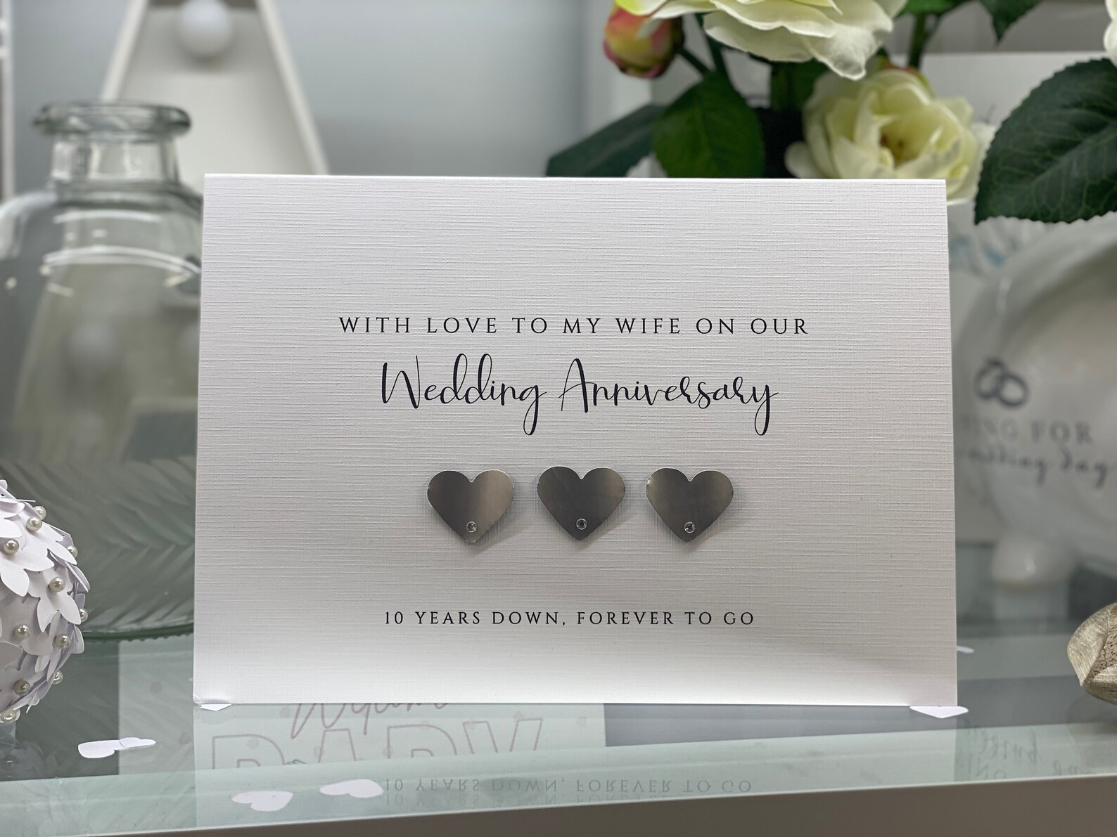 Tenth Wedding Anniversary Card 10th Tin Wedding - Etsy UK