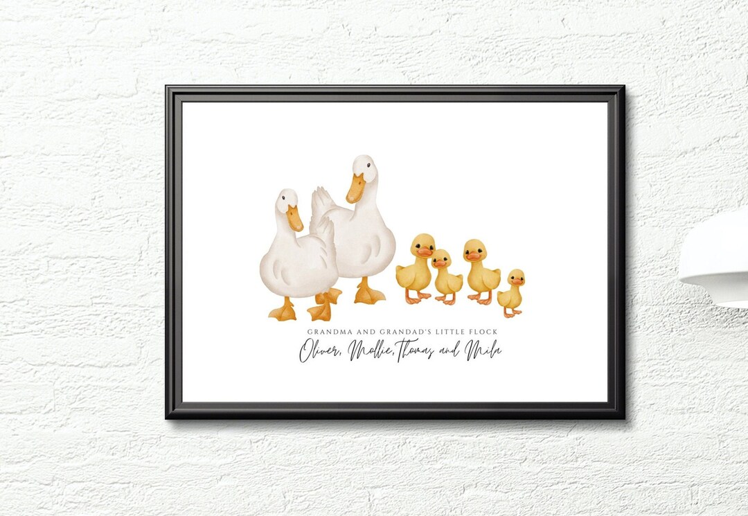 Duck Family Tree, Duck With Ducklings, Family Print, Duck Family Print ...
