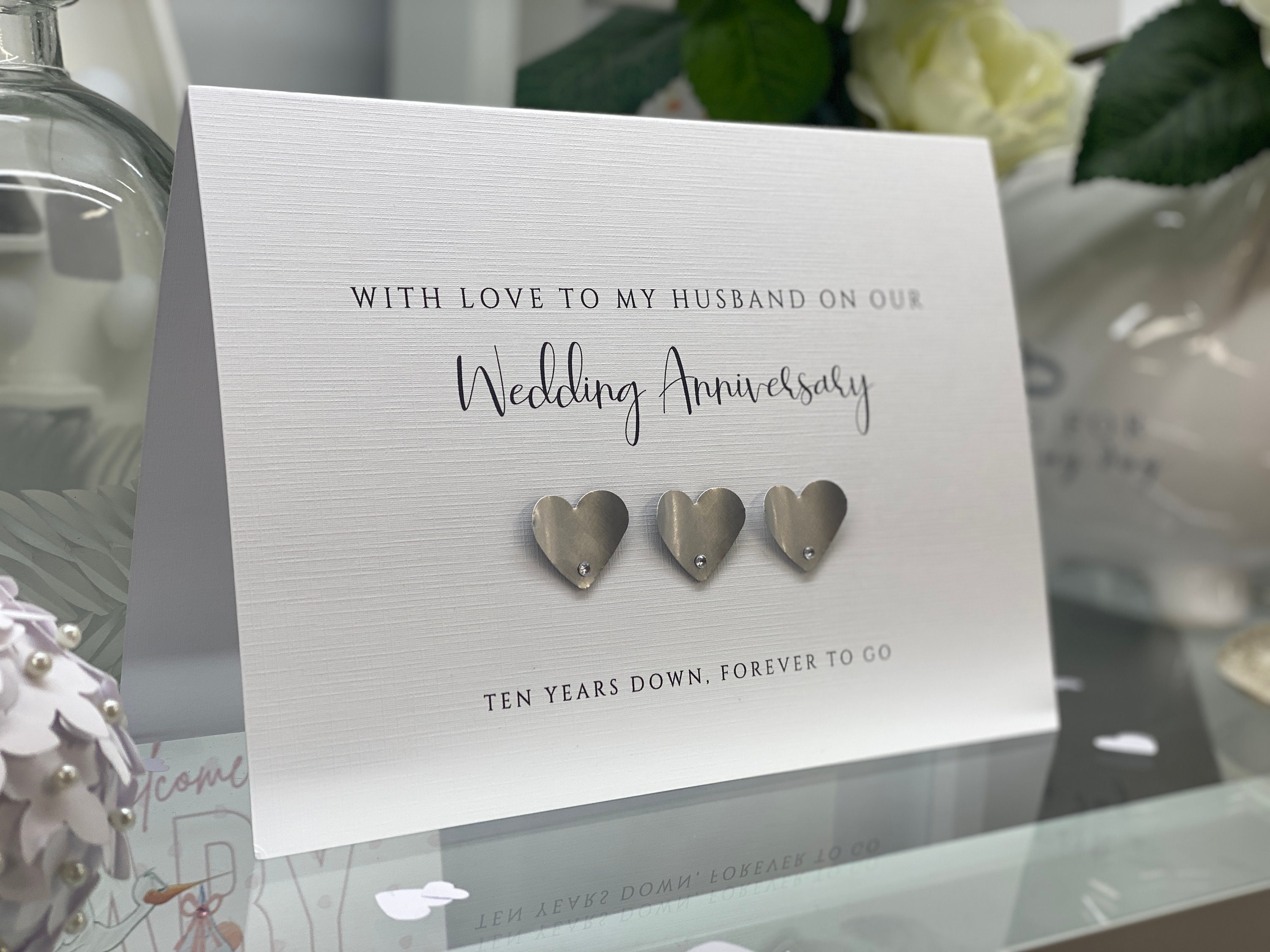 Tenth Wedding Anniversary Card 10th Tin Wedding - Etsy