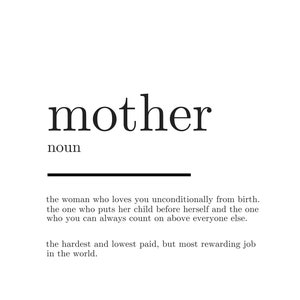 Dictionary Print for Mother, Mother's Day Print, Dictionary Style Print ...