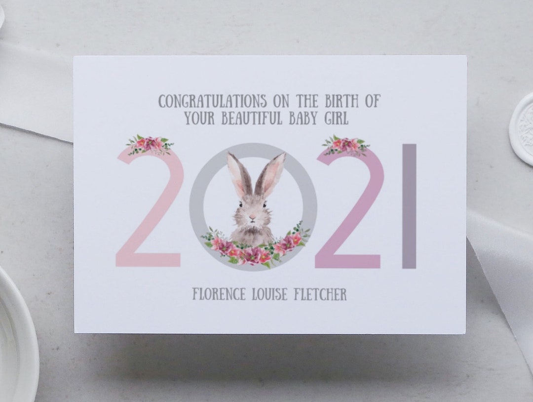 Personalised 2024 Card, New Baby Card, New Parents Card, New Baby Girl ...