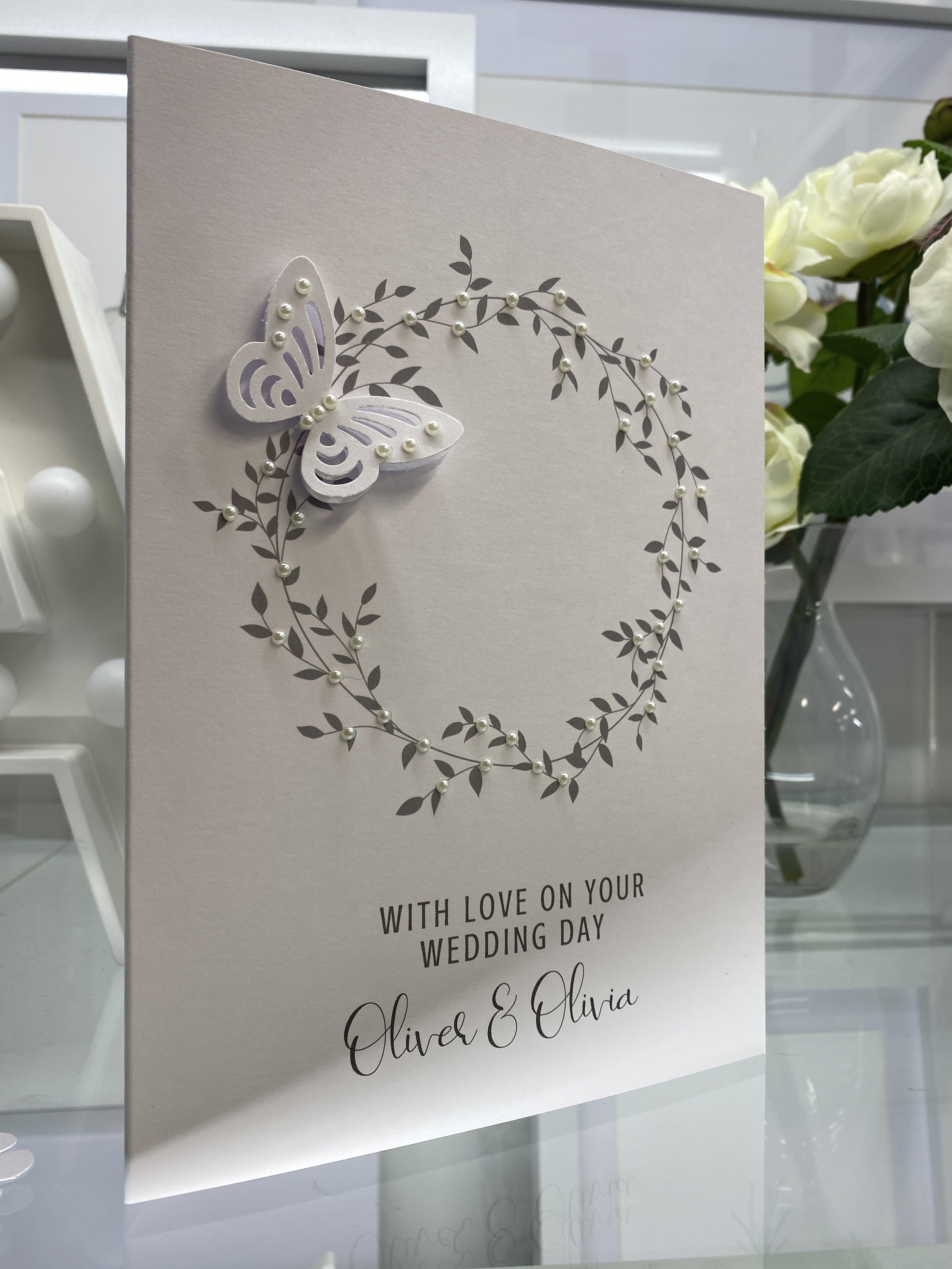 Personalised 3D Butterfly Wedding Card, Wedding Congratulations Card ...