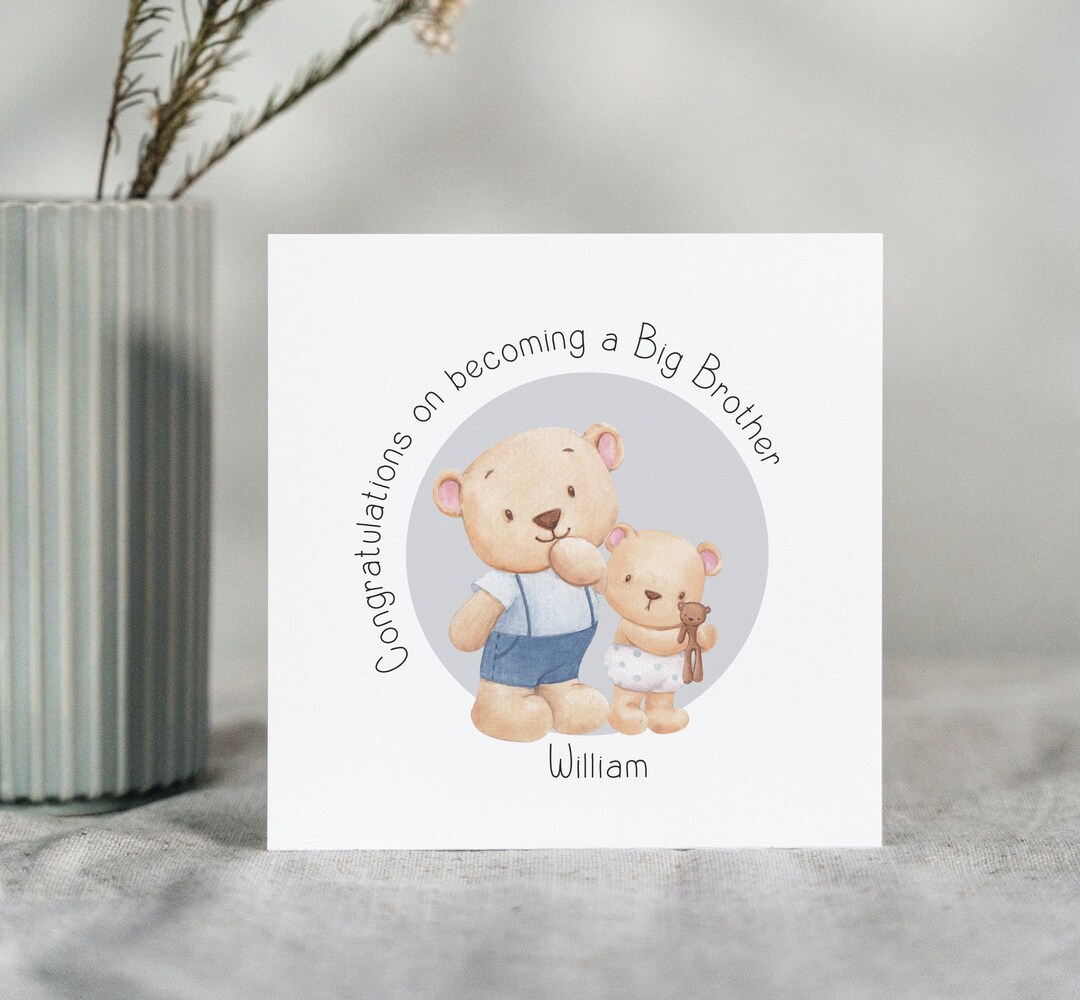Personalised New Big Brother Card, New Baby Brother Card, Big Brother ...