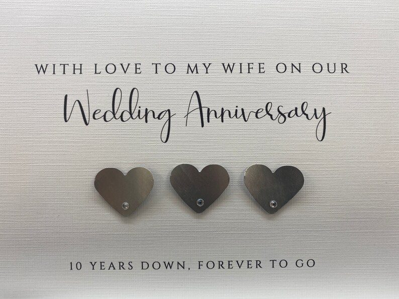 Tenth Wedding Anniversary Card 10th Tin Wedding - Etsy UK