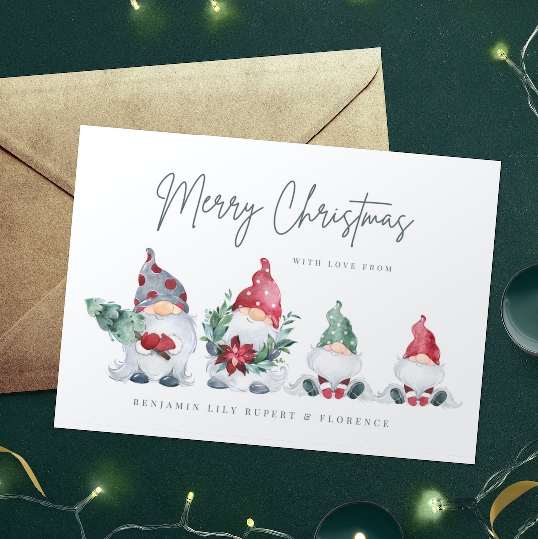 Personalised Christmas Cards, Pack of 6 Large Personalised Christmas ...