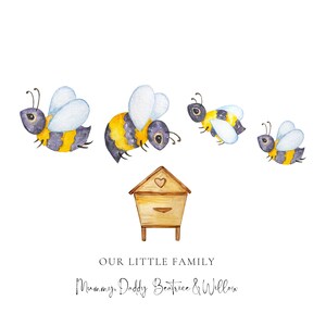 Bee Family Tree, Bumble Bee Family, Personalised Family Tree Bees, Bee ...