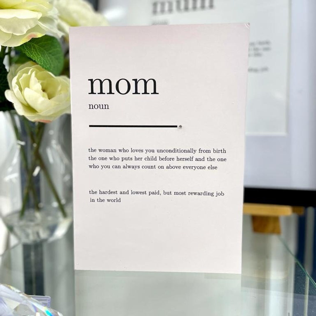 Mom Mother's Day Card, Dictionary Style Card, Dictionary Definition of ...