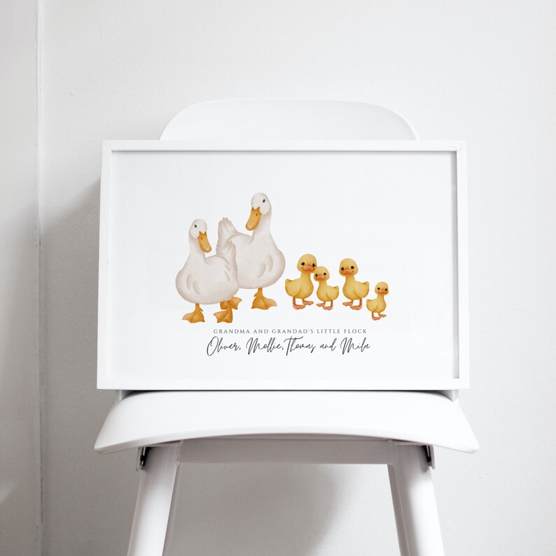 Duck Family Tree Duck With Ducklings Family Print Duck - Etsy