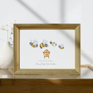 Bee Family Tree, Bumble Bee Family, Personalised Family Tree Bees, Bee ...