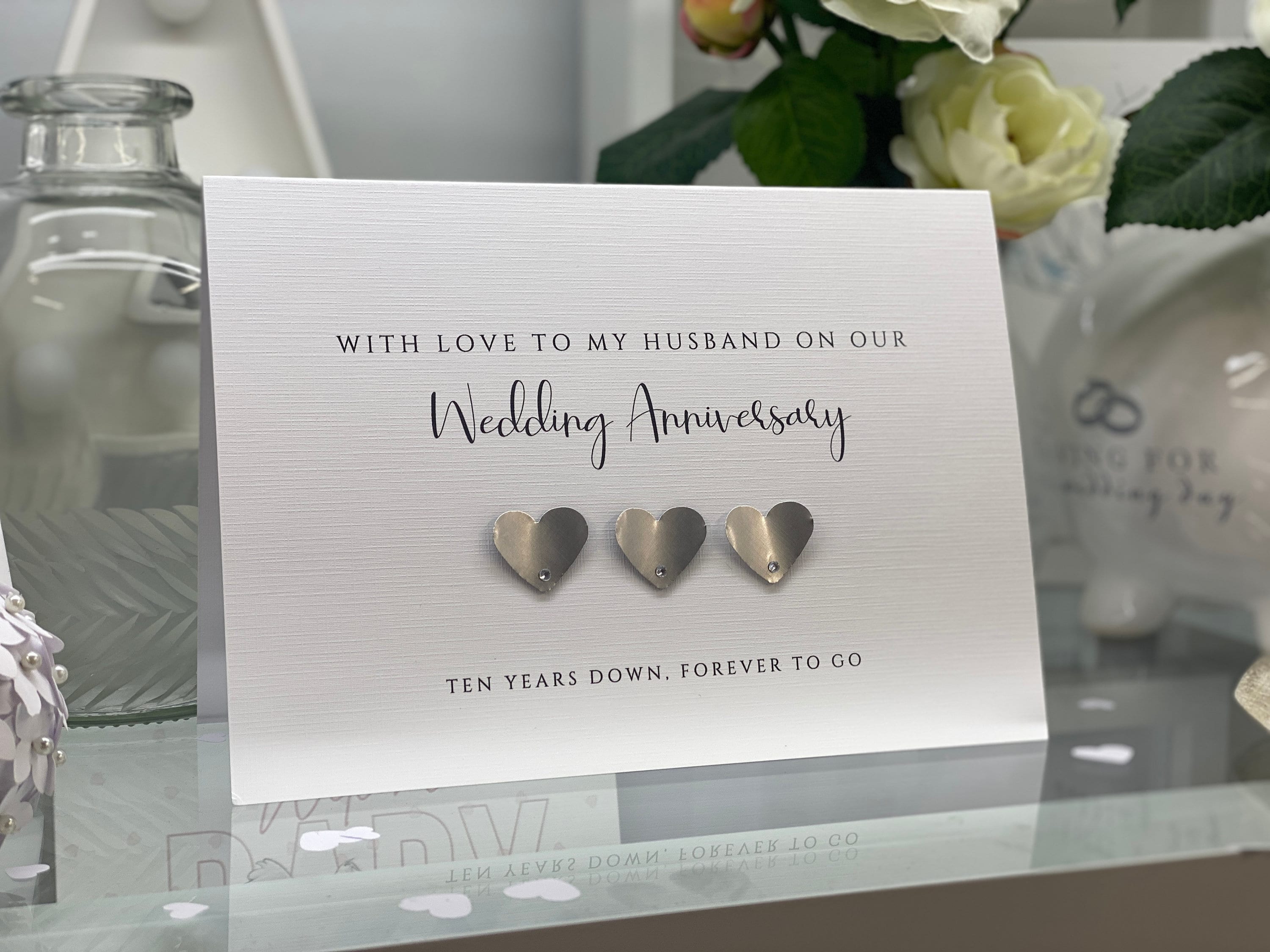 Tenth Wedding Anniversary Card 10th Tin Wedding - Etsy