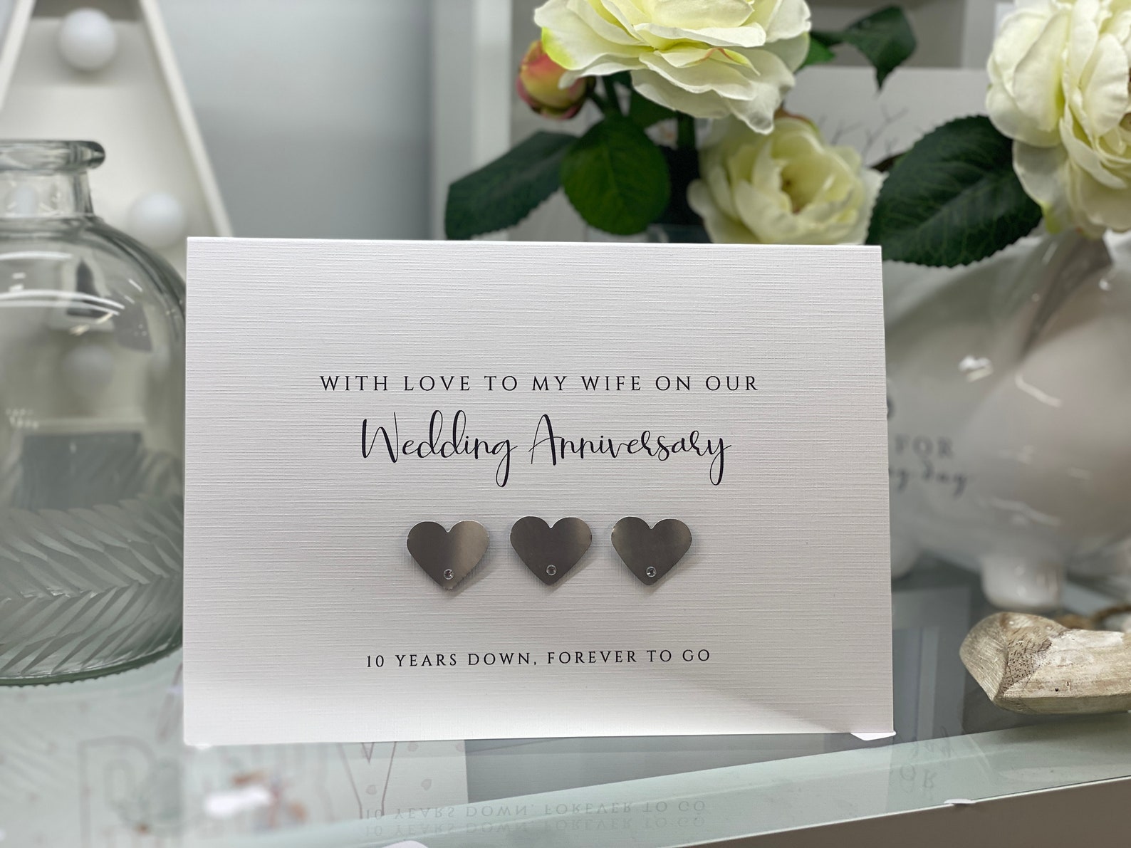 Tenth Wedding Anniversary Card 10th Tin Wedding - Etsy UK