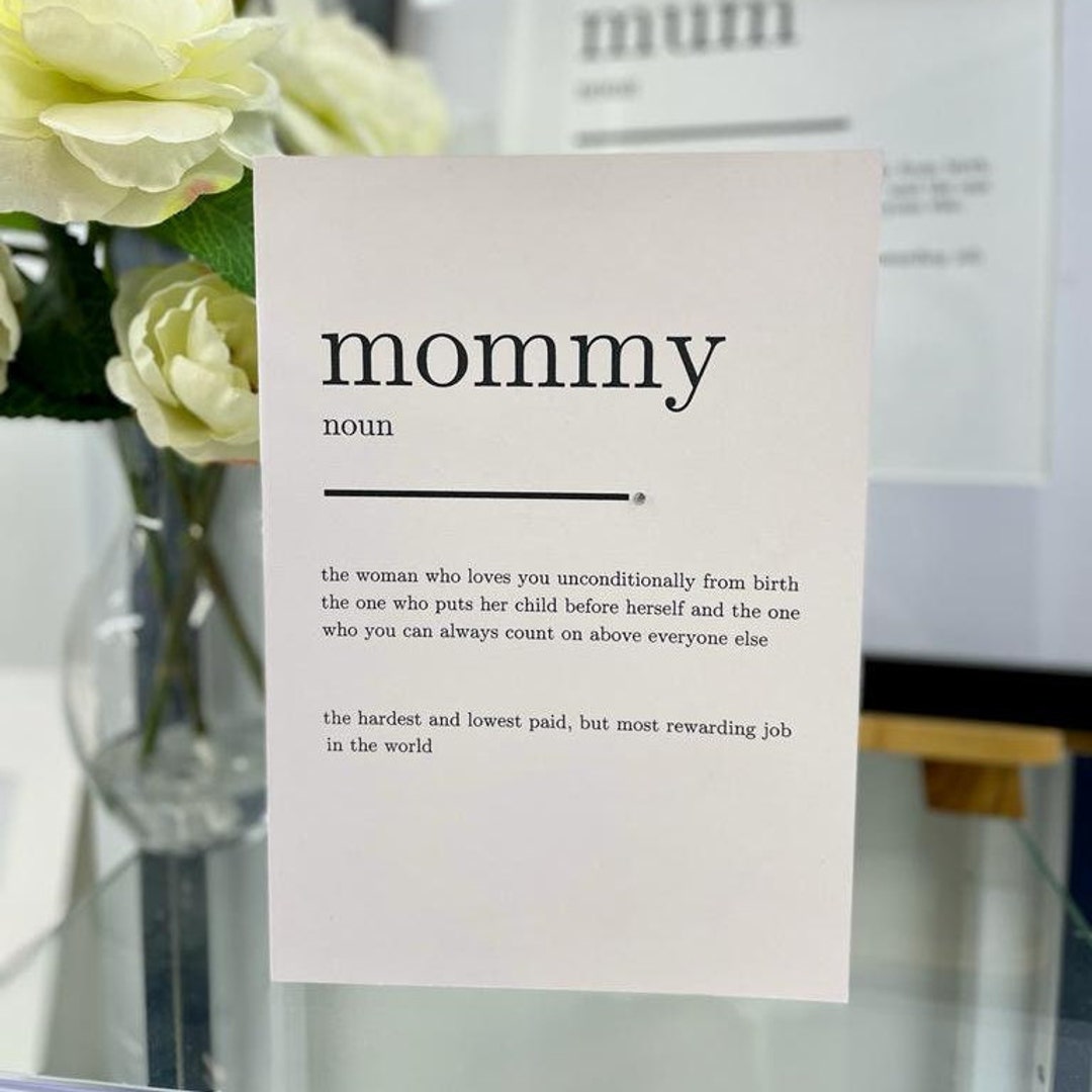 Mommy Mother's Day Card, Dictionary Style Card, Dictionary Definition ...