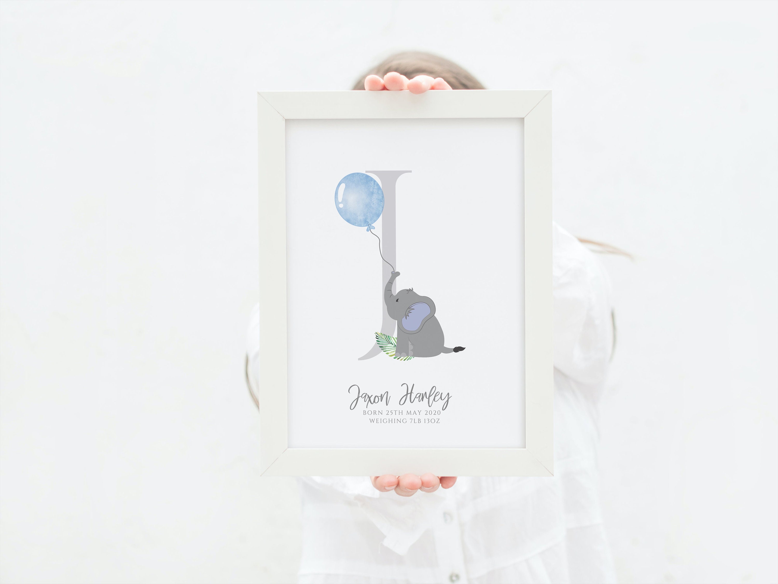 Children's Personalised Elephant Letter Print - Etsy UK